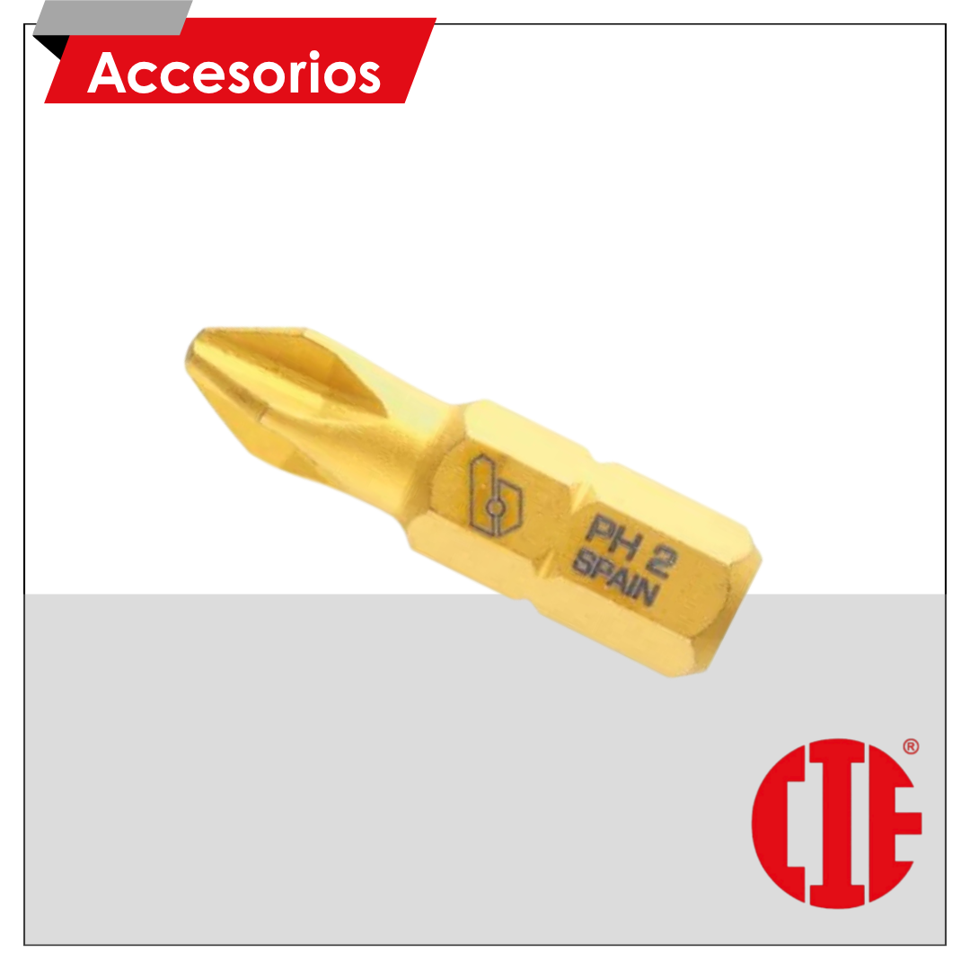 PUNTA TITANIUM PHILLIPS INDUSTRIAL PH-1x25MM 1/4" HEX - CIE Compra en Linea