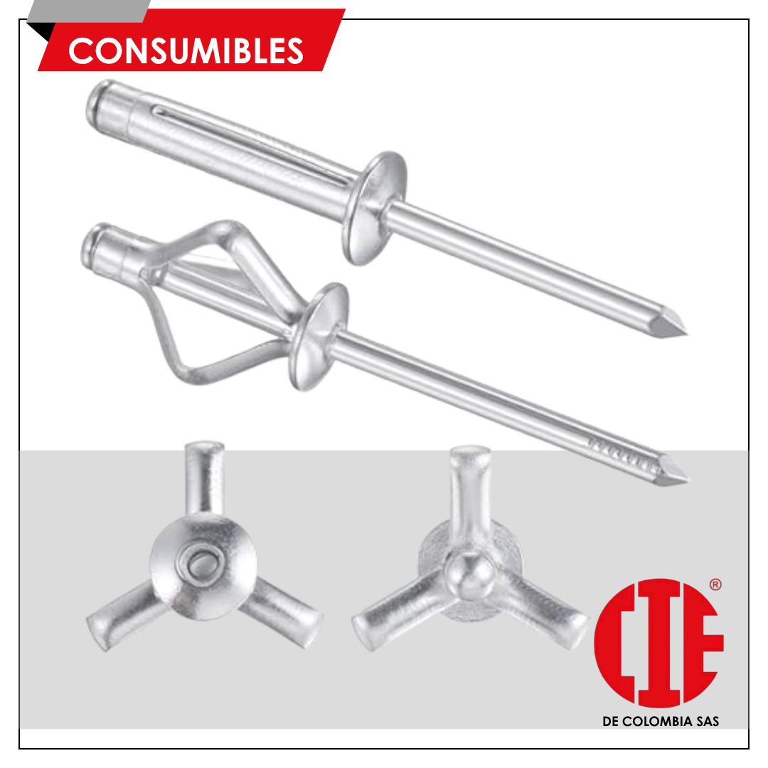 Remache Tipo Trébol o Bulbex 3/16” x 1” en Aluminio - CIE Compra en Linea